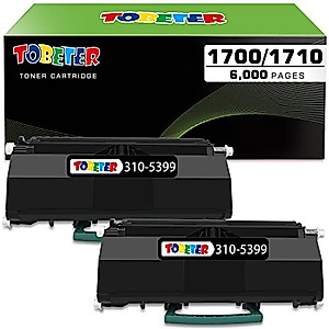 ToBeter Compatible 1700 1710 Toner Replacement for Dell 1700 1710 310-5400 310-7039 310-7022 Toner Cartridge for 1700 1700N 1710 1710N Printers (6,000 Pages, High Yield, 2 Black)