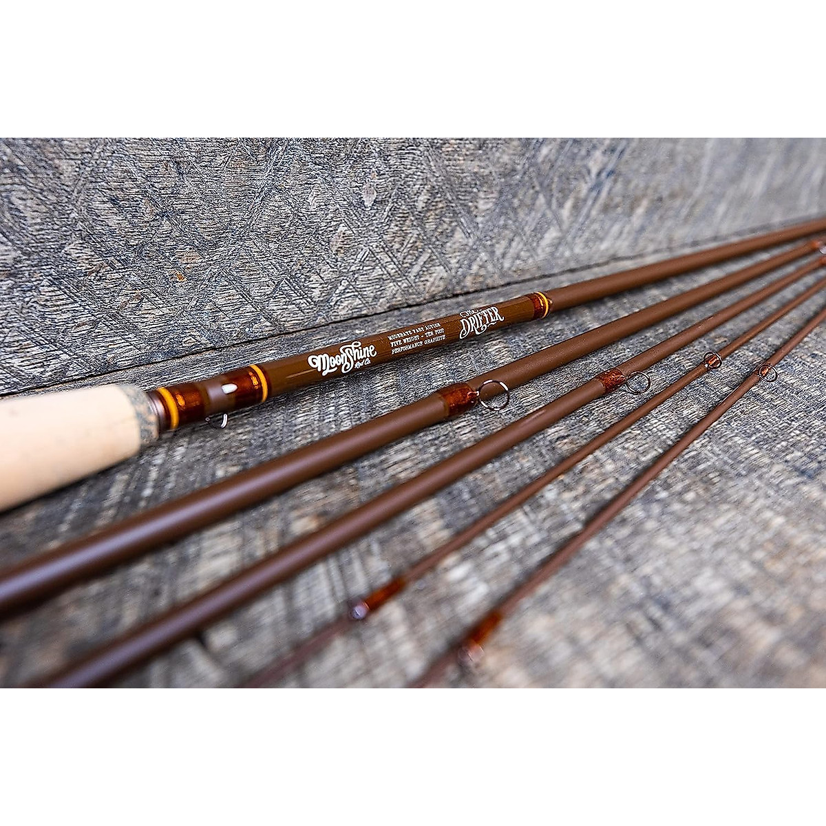 Moonshine Rod Co. Fly Fishing Rod with Carrying Case and Extra Rod Tip Section Medium Action, The Drifter II, 5wt 9'