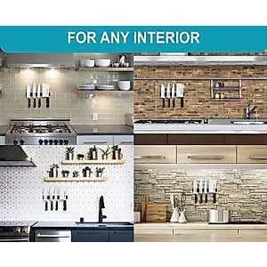 10 Inch Black Knife Magnetic Strip Use as Magnetic Knife Holder for Wall - Wall Magnetic Knife Strip - Kitchen Magnetic Knife Bar - Rack Holder