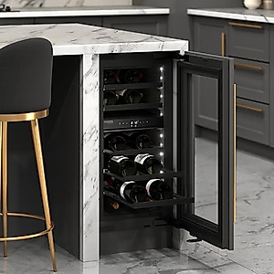 KoolMore KM-CW28DZ-BPR Reserve 15 in. Under-Counter Panel Ready Dual Zone Built-in Wine Cooler with Black Shelves and 23 Bottle Capacity