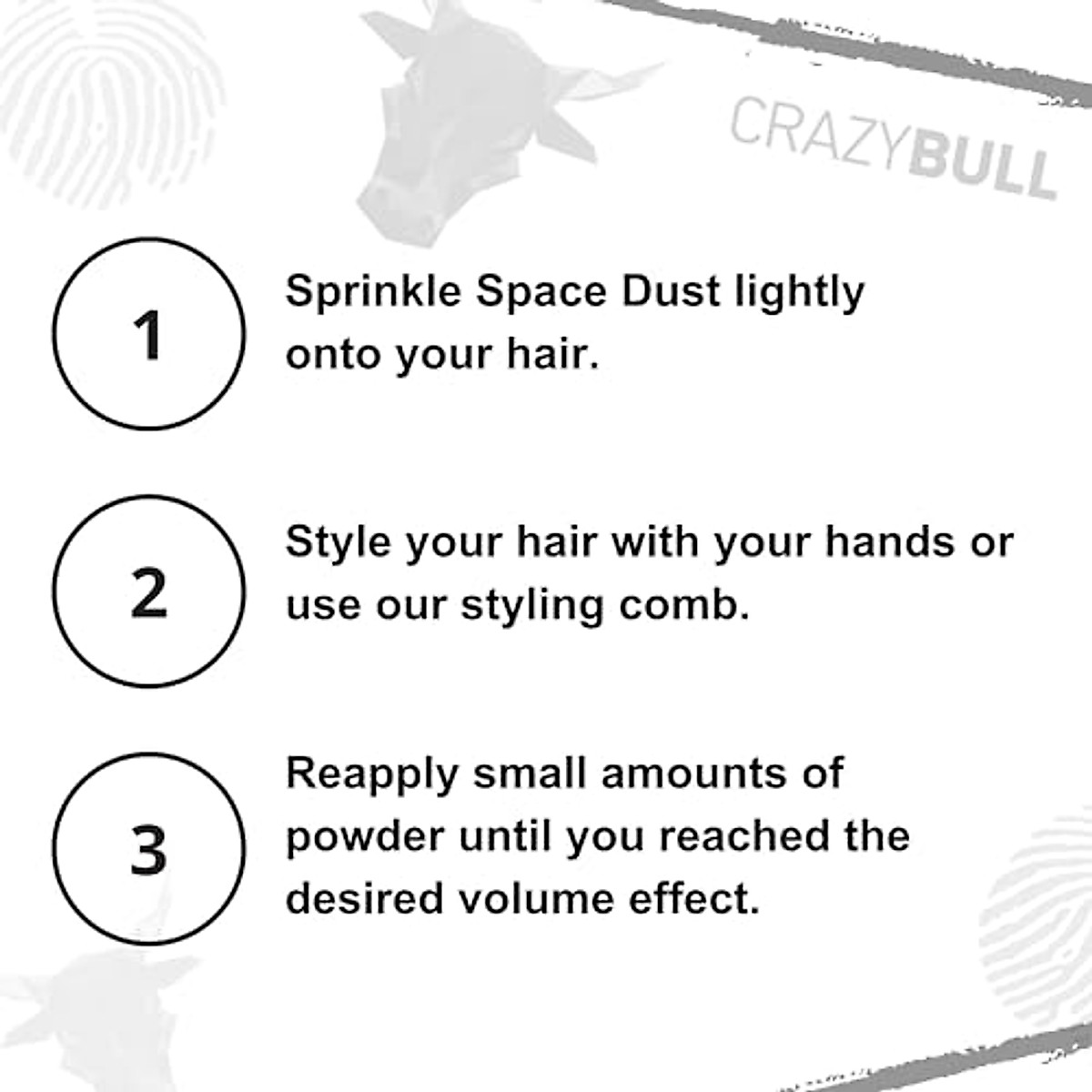 CrazyBull Hair Space Dust Hair Texture Powder - Vegan Friendly Hair Powder for Men - Lightweight Hair Powder for Short-Medium Hair - 0.7 oz
