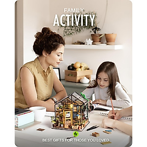 Rolife DIY Miniature House Kit Greenhouse, Tiny for Adults to Build, Mini House Making Kit with Furnitures, Halloween/Christmas Decorations/Gifts for Family and Friends (Cathy's Greenhouse)