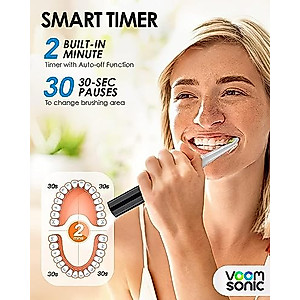 Voom Sonic Go 1 Series Travel Electric Toothbrush | Travel Toothbrushes - Battery Operated Toothbrush for Adults & Kids, Dentist Recommended Toothbrush, Portable w/ 2 Minute Timer (Black)