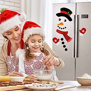 D-FantiX Snowman Christmas Refrigerator Magnets Set of 16, Cute Funny Fridge Magnet Refrigerator Stickers Holiday Christmas Decorations for Fridge, Metal Door, Garage, Office Cabinets (Large)