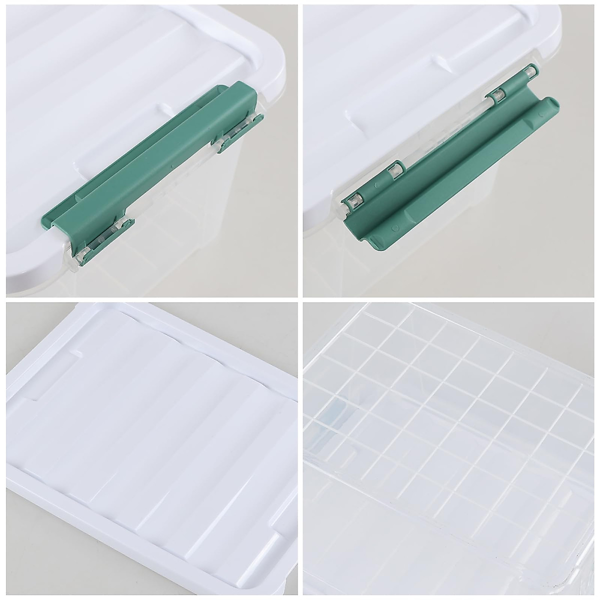 Ramddy 20 Quart Latching Storage Box, 6 Pack, Clear Plastic Container Bin