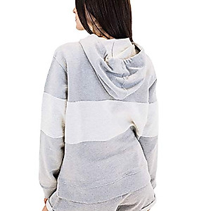 Spalding Womens Activewear Heritage Blocked Hoodie Sweatshirt,Lt Hth Grey,Small