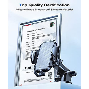 VICSEED Phone Mount for Car with [Anti-melting Anti-UV Film] Strong Power Suction Cup Dashboard & Windshield Car Phone Holder Mount Durable Hands-Free Universal Cell Phone holder for All Mobile Phones