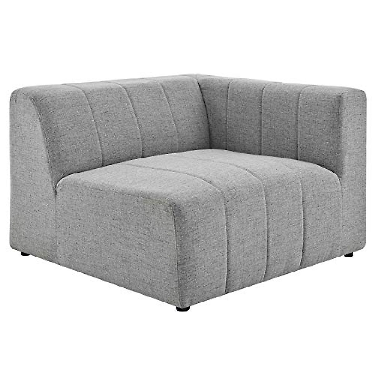 Modway Bartlett Channel Tufted Upholstered Sectional Sofa, 5-Piece L-Shape, Light Gray