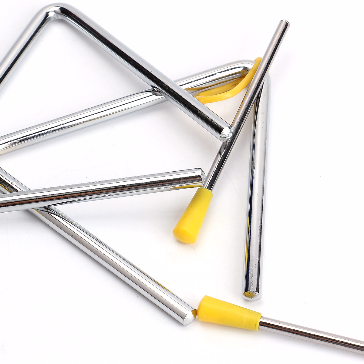 Foraineam 2 Pack 5 Inch Hand Percussion Instrument Triangles with Striker Musical Steel Triangle Music Percussion Triangle Instrument