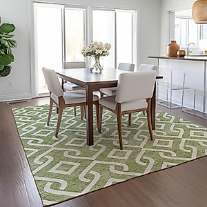 Addison Rugs Chantille ACN621 Green 9' x 12' Indoor Outdoor Area Rug, Easy Clean, Machine Washable, Non Shedding, Bedroom, Living Room, Dining Room, Kitchen, Patio Rug