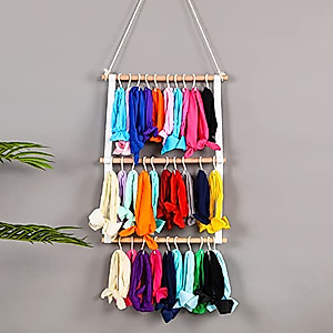 Hipcheer Headband Holder for Baby Girls, 35 Hooks Headband Organizer for Baby Girls, Baby Headband Holder Organizer for Door,Closet,Wall