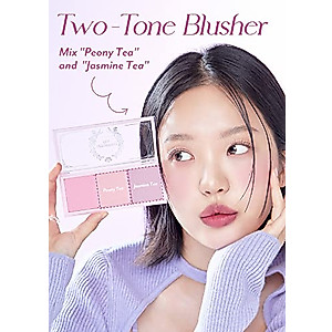 I'm Meme Palette - Afternoon Tea Blusher | Blossom Tea Blended, Cool Tone Blush for Cheek, Soft Pink, Peach, Lavender, 3 Shades Palette, Matte Powder Blush for Face & Cheeks, For All Skin Tones, 0.4oz