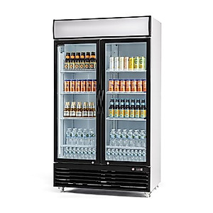 New Procool Refrigeration Glass 2 Door Upright Display Beverage Cooler Merchandiser; 35 Cubic Ft., 45" Wide