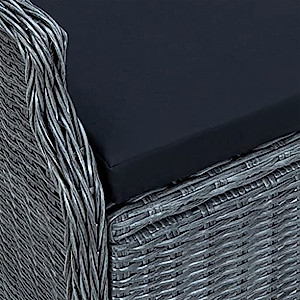 WHOPBXGAD 5 Piece Patio Dining Set Deck Furniture,Gardens Patio Furniture,Designed for use on lawns, terraces, poolsides, patios and Gardens,Dark Gray Poly Rattan