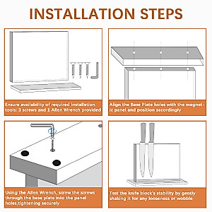 Modern Acacia Magnetic Knife Block Holder 14 x 10 Inches, Large Dual-Sided Strong Magnet Wood knives Stand, Luxurious Kitchen Counter Rack Organizer for a Stable and Stylish Cutlery Display
