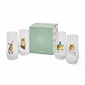 Wrendale Designs - 'Set of 4' Country Animal Hi-Ball Glasses