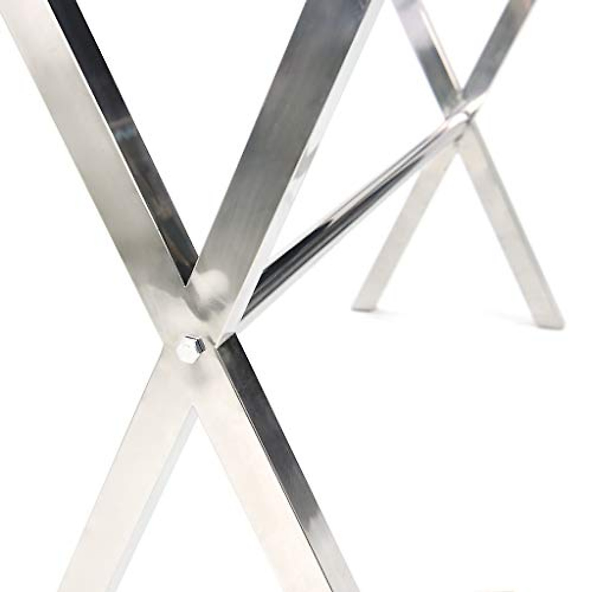 Empire Art Direct Leather Console Table, 44" x 16" x 32", Elegant Silver Faux Lizard Skin