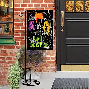 Hocus Pocus Small Garden Flags 12x18 Double Sided,Yard Flags Garden Decor for Outside,Garden Decorations for Home Outdoor Halloween