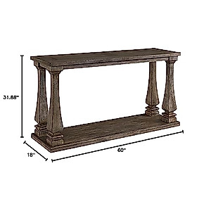 Signature Design by Ashley Mallacar Vintage Sofa Console Table, Weathered Gray