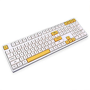 Sumgsn 140 Keys PBT Keycaps Dye-Sub XDA Profile Milk and Honey Theme for Mechanical Gaming Keyboard Cherry Gateron MX Switches (English)