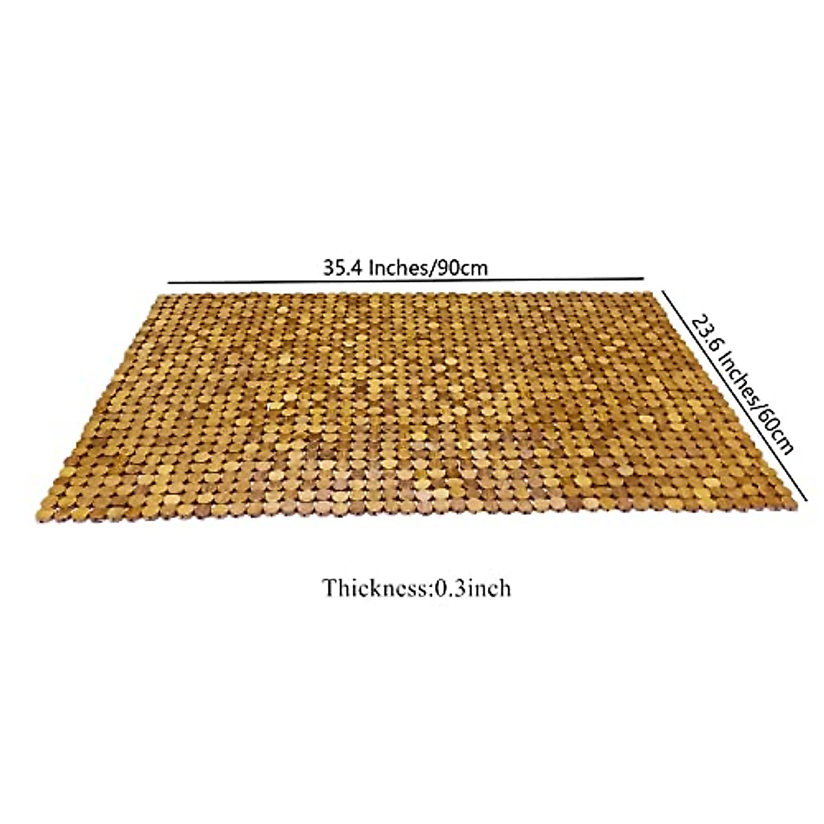 HJJKKH Bamboo Bath Mat with 23.6X35.4 inch,Nature Bamboo Wooden Bathroom Mat,Non Slip and Foldable Floor Shower Bath Mat for Bathroom,Bathtub,Shower,Sauna,Hot Tub