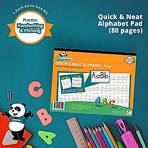 Channie’s All-In-One Visual Handwriting & Math Workbook Set for Pre-Kindergarten - 1st Grade Elementary School Students (5 Pack)