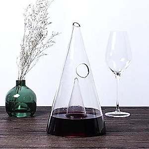 Product Waze Wine Decanter - 750ml Pyramid-Shaped - Wine/Whiskey Decanter - Hand Blown Lead-Free Crystal Glass Decanter - Red Wine Carafe - Wine Gift - Wine Accessories