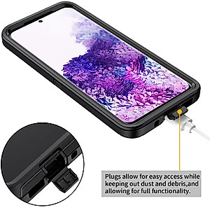 Mieziba for Galaxy S20 5g Case,Shockproof Dropproof Dustproof 3-Layer Full Body Protection Rugged Heavy Duty High Impact Hard Cover Case for Galaxy S20 6.2 inch,Black