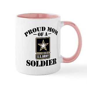 CafePress Proud U.S. Army Mom Mug Ceramic Coffee Mug, Tea Cup 11 oz