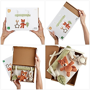 Crib Toys Accessories – Baby Crib Toys Hanging for Girls and Boys, Stroller and Car Seat Toys, Plush Rattle Toys with Sound, for Babies 3-12 Months