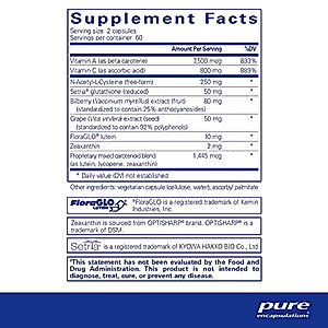 Pure Encapsulations Macular Support Formula | Hypoallergenic Supplement with Enhanced Antioxidant Formula for Healthy Eyes* | 120 Capsules