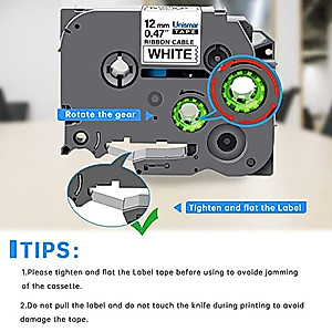 Unismar Compatible for Brother Flexible-ID TZe-FX231 12mm 0.47'' Laminated White Tze Flexible Cable Wire Tape for Ptouch PT-D200 PT-D220 PT-D210 PT-D600 PT-D400 PT-H100 PT-H110, 1/2" x 26.2', 5-Pack