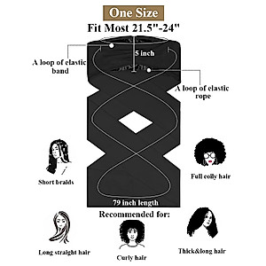 Stylish Satin Lined Open Turban for Unisex Women's Workout Headbands Non Slip Sport Sweatbands Yoga Hairbands for Travel Fitness, Black, 1 PCS