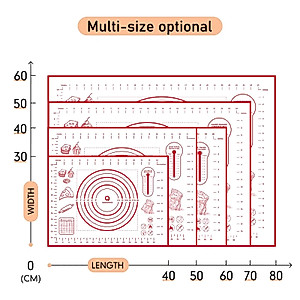 Silicone Pastry Mat for Baking, Baking Mat for Rolling Dough Non Slip Extra Large, Fondant Mat with Measurement, Kitchen Counter Mat for Pie Crust, Pizza and Cookies, Oven Liner Mat,16" x 24", Red