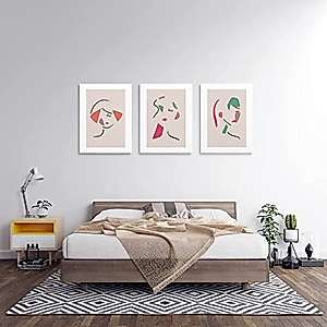 Canvas Wall Art Set, Minimalism Abstract Oil Painting Photo Modern Posters Prints for Home Wall Decor (Abstract31-3pcs,12×16inch-Black Frame)