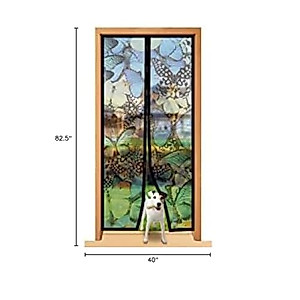 Total Vision Butterfly Pattern - Quick Install Mesh Magnetic Screen 40” x 85.5” - Helps Keep Bugs & Insects Out - Perfect for Single Doors Leading to your Porch or Patio - Folds for Easy Storage