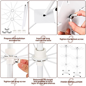 BBTO 2 Pcs Rotating Display Stand Jewelry Display Rack with Hooks Metal Earrings Stand for Vendors Necklace Bracelet Selling(White,28.35 x 11.81 Inch)