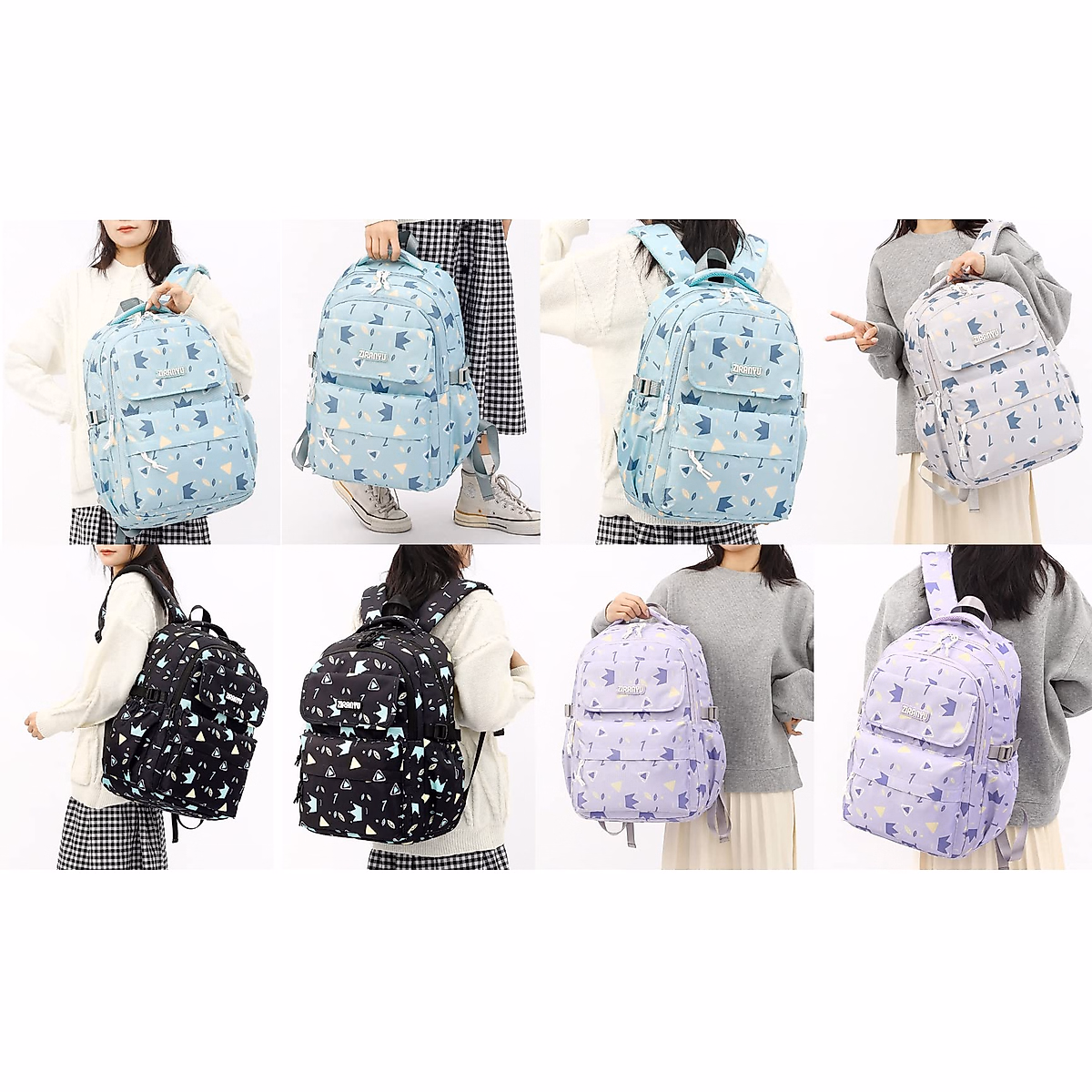 JiaYou Girls Women Backpack Junior Middle School Daypack High School University Laptop Bag(Purple Backpack,29 Liters)