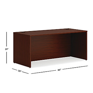 HON MOD Executive Desk 66-Inch Large Computer Desk Home Office Desk Shell - Thick Wooden Laminate Workstation Modern Table Desk with Cord Management for Work, Writing, Study - Traditional Mahogany