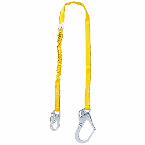 Miller by Honeywell 219WRS/6FTYL 6-Feet Manyard Shock-Absorbing Webbing Lanyard with 2-1/2-Inch Locking Rebar Hook, Yellow