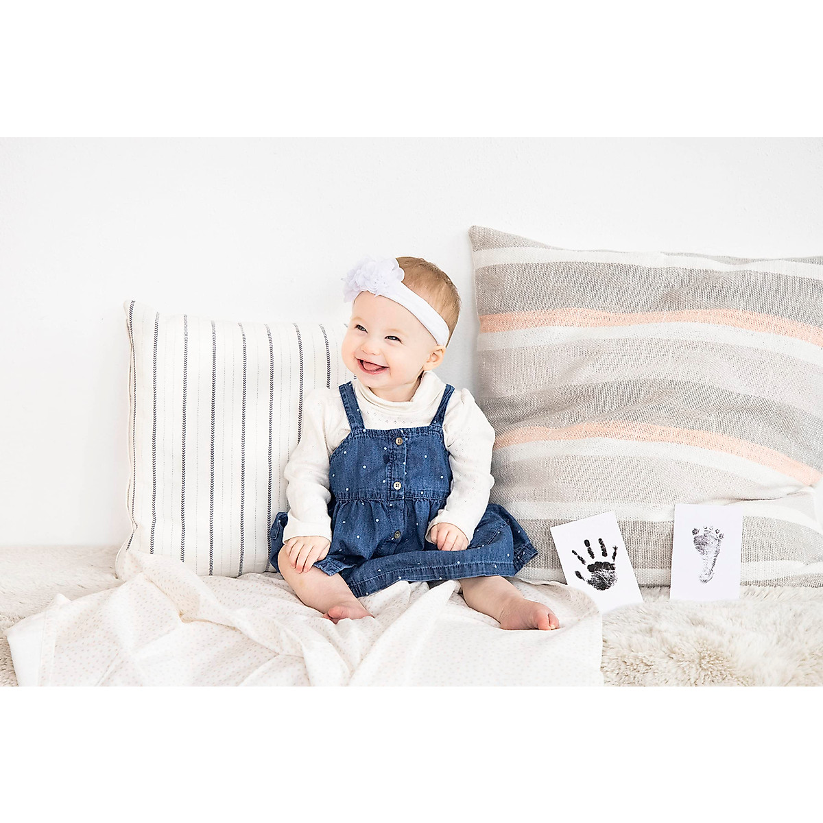 Pearhead Newborn Baby Handprint or Footprint Clean-Touch Ink Pad Kit, Baby Print, Newborn Keepsake, Black