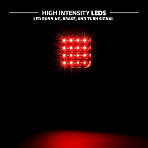 AmeriLite Dark Smoke Replacement LED Brake Turn Signal Tail Lights Pair For 97-03 Ford F150 / 99-07 F250 F350 - Driver and Passenger Set