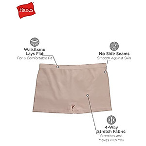 Hanes Boyshorts Panties Pack, Seamless Underwear for Women, Comfort Flex Fit, Multipack(Colors May Vary)