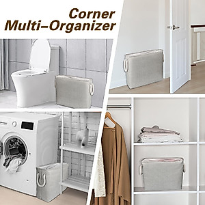 RvioMuqo Large Toilet Paper Storage Basket - Free Standing Holder for Mega Rolls, Bathroom Accessories Organizer, Grey, 1 Pack