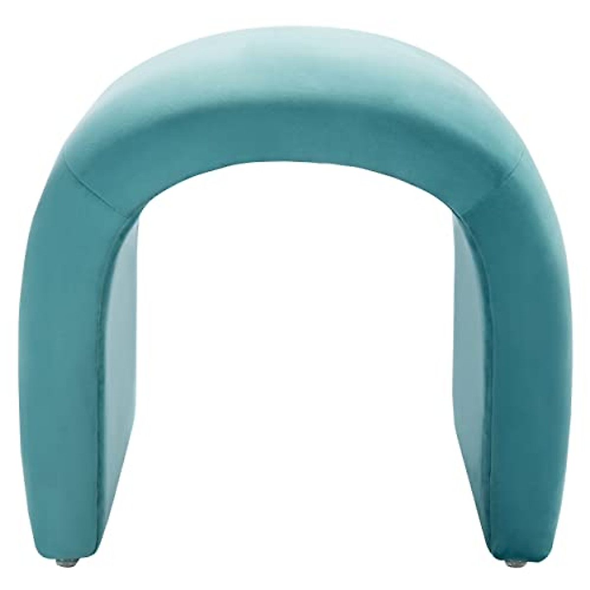 Safavieh Home Collection Kibo Modern Waterfall Sea Blue Velvet Ottoman (Fully Assembled)