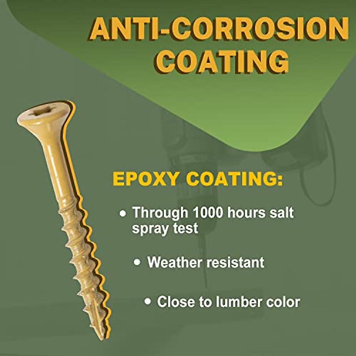 LIONMAX Deck Screws 2 Inch, Wood Screws #8 x 2, 200 PCS, Rust Resistant, Exterior Epoxy Coated, Outdoor Decking Screws, Torx/Star Drive Head Screw, T25 Star Bit Included, Tan