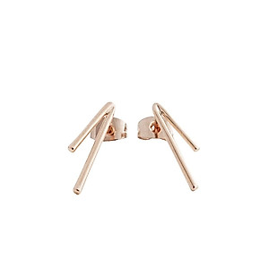 HONEYCAT Lucy Tiny Drop Bar Studs in Gold, Rose Gold, or Silver | Minimalist, Delicate Jewelry (Rose Gold)