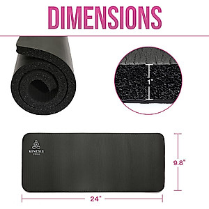 Kinesis Yoga Knee Pad Cushion - Extra Thick 1 inch (25mm) for Pain Free Yoga - Includes Breathable Mesh Bag for Easy Travel and Storage (Does Not Include Yoga Mat)