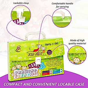 54 Pcs Drawing Stencils Set for Kids, Arts and Crafts Set for Girls & Boys, Christmas & Birthday Gifts for Kids 4 5 6 7 8 9+ Year Old Creative Travel Activity & Supplies for Children