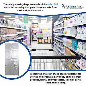 Plastic Produce Bag for Bread and Groceries - 4"x2"x8" - 1000 Bags - 0.95 mil - Natural Color - No Venting Holes LDPE